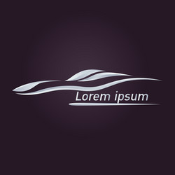 Modern Techno Car Logo - Silver Icon Royalty Free Vector