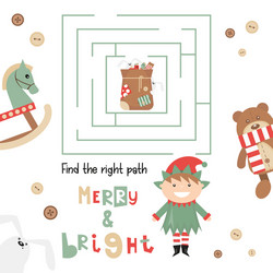 Christmas labyrinth Royalty Free Vector Image - VectorStock
