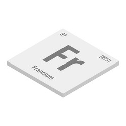 Francium fr periodic table element Royalty Free Vector Image