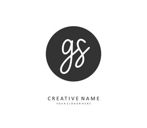 G s gs initial letter handwriting and signature Vector Image