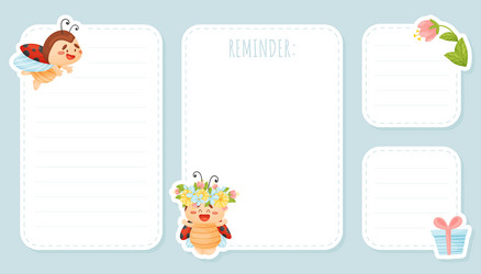 Reminder card with cute ladybird spotted Vector Image