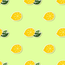 Seamless pattern with lemon slices and whole Vector Image