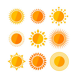 Sun symbols Royalty Free Vector Image - VectorStock