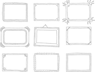 Beautiful template hand drawn frames Royalty Free Vector