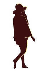 Female Silhouette Standing Outline