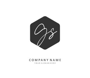 G s gs initial letter handwriting and signature Vector Image