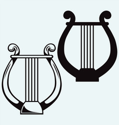 Harp player musician play lyre Royalty Free Vector Image