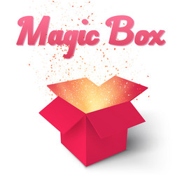 Realistic magic open box gift Royalty Free Vector Image