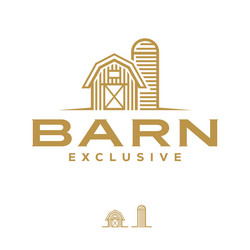 Gold agriculture farm line badge vintage logo Vector Image