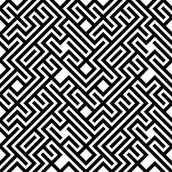 Black and white geometric rounded maze pattern Vector Image