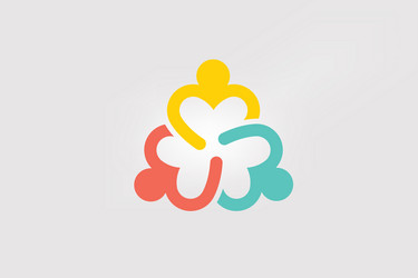 Unity three logo people Royalty Free Vector Image