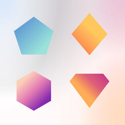 Geometric shapes outline set Royalty Free Vector Image