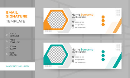 Corporate email signature design green colorful Vector Image