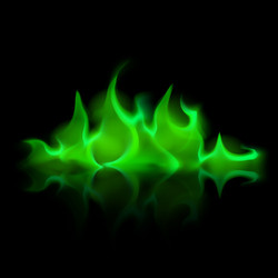 Green magic fire flame bonfire on background Vector Image