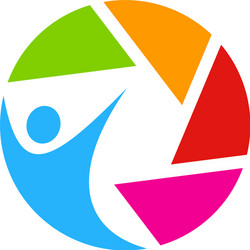 Lens people logo icon design Royalty Free Vector Image