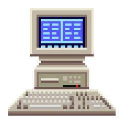 Retro computer monitor old classic desktop Vector Image