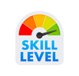 Skill level meter measuring scale Royalty Free Vector Image