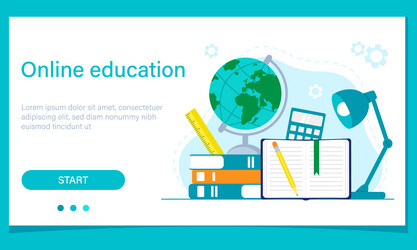 Online education web banner design Royalty Free Vector Image