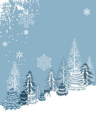 Winter Forest Seamless Pattern Royalty Free Vector Image
