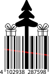 Creative christmas bar code Royalty Free Vector Image