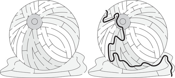 Easy beach ball maze Royalty Free Vector Image