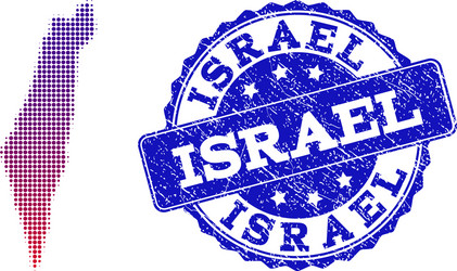 Welcome composition of map israel and distress Vector Image