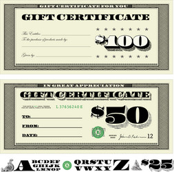 Money and numbers set Royalty Free Vector Image