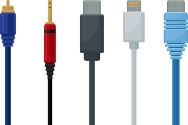 Usb cable plugs isolated on white background Vector Image