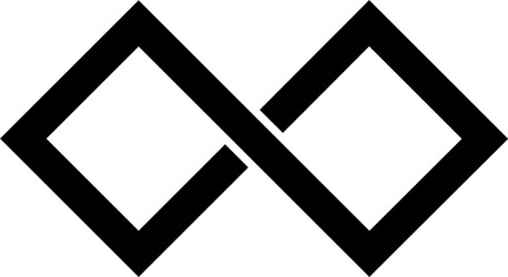 Black infinity symbol icon rectangular shape Vector Image