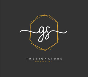 G s gs initial letter handwriting and signature Vector Image