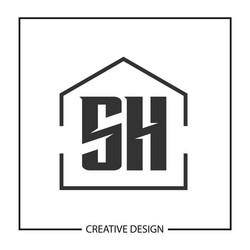 Initial letter sh logo template design Royalty Free Vector