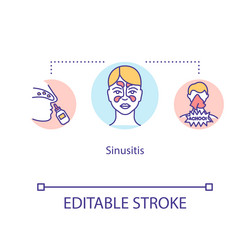 Sinusitis rgb color icon Royalty Free Vector Image