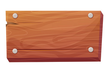 Wooden plank frame game ui asset textured piece Vector Image