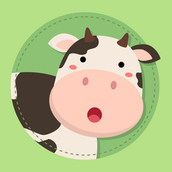 Cute cow talking moo Royalty Free Vector Image