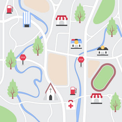 Hand drawn town map Royalty Free Vector Image - VectorStock