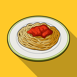 Italian pasta spaghetti on plate Royalty Free Vector Image