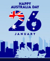 Happy australia day 26 january Royalty Free Vector Image