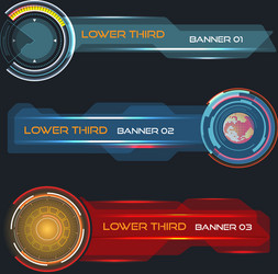 Sci fi lower third banners hud video screen Vector Image
