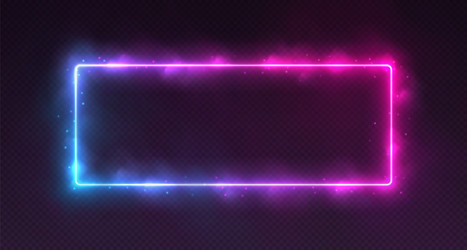 Glow frame neon lighting rectangle background Vector Image