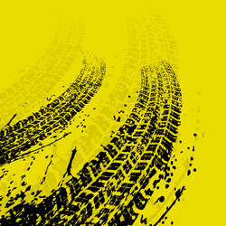 Yellow tire track wallpaper Royalty Free Vector Image