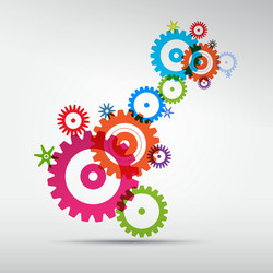 Connected cogs gears Royalty Free Vector Image