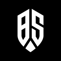 Bs logo monogram with emblem style ribbon design Vector Image