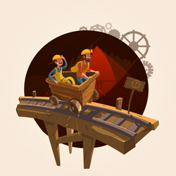 Mining cartoon Royalty Free Vector Image - VectorStock