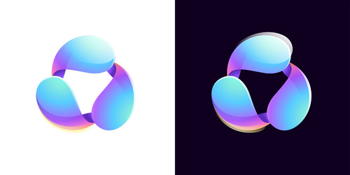 Multicolor fintech logo abstract gradient Vector Image