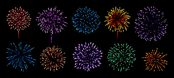 Pixel Firework Vector Images (over 490)