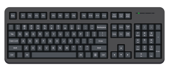 White computer qwerty keyboard isolated on Vector Image