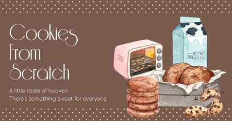 Facebook ads template with homemade cookie Vector Image