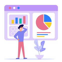 Graphic cartoon character business analysis Vector Image