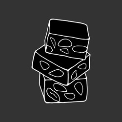 Hand-drawn turron spanish dessert design sketch Vector Image