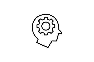 Human centric design icon with gears Royalty Free Vector